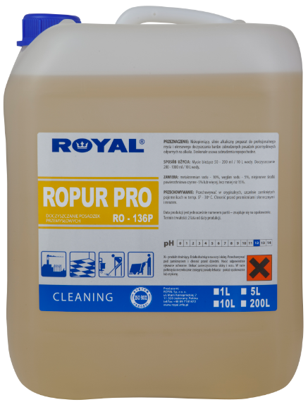 Mocny płyn do mycia posadzek przemysłowych Ropur PRO 5 l - Esilver.eu